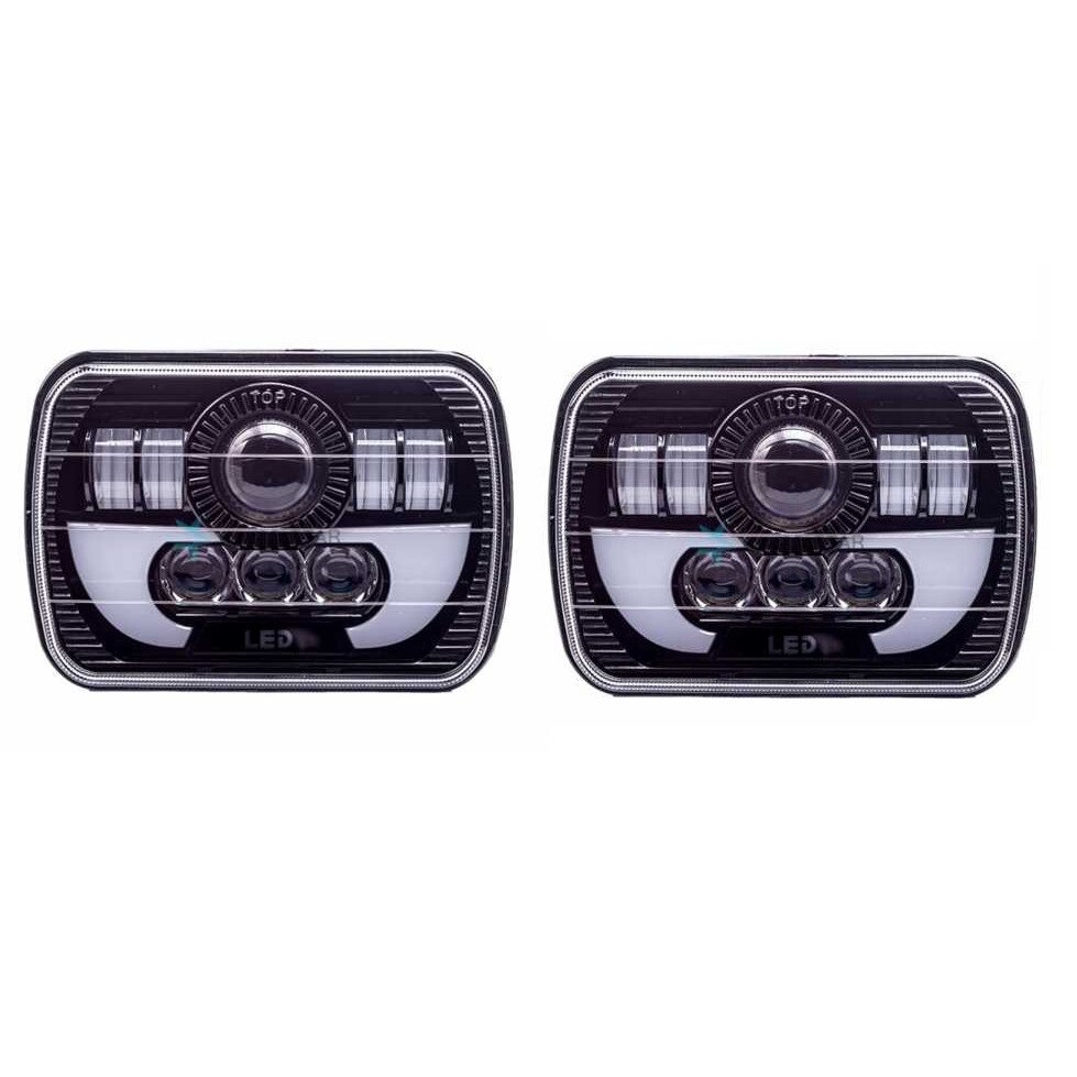 Set Faruri led, 5x7 inch, 130w, Universale, Daylight,12-24v - eMAG.ro