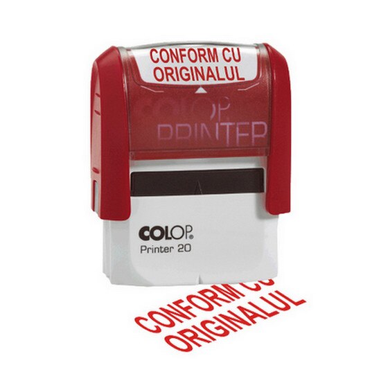 Stampila "Conform cu Originalul", tus rosu, COLOP Printer 20 - eMAG.ro