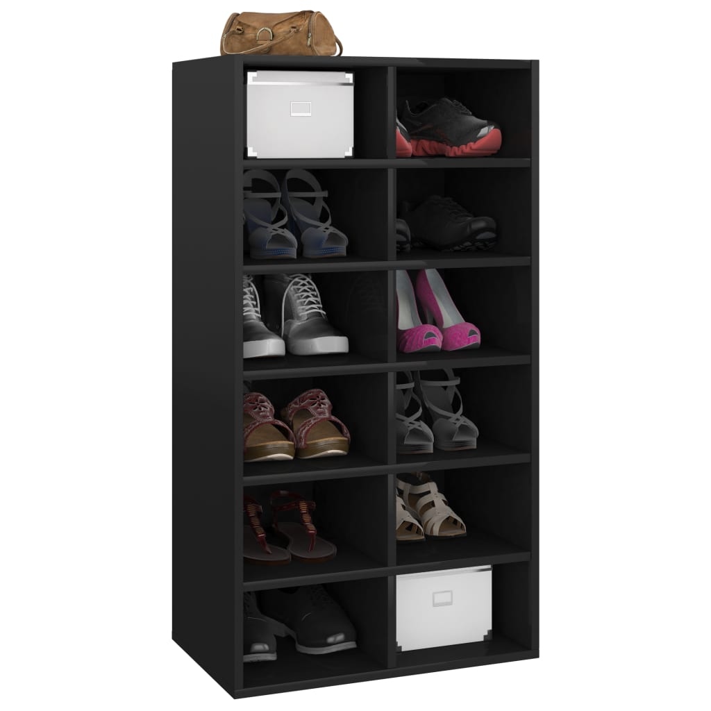 Pantofar, negru extralucios, 54x34x100,5 cm, lemn compozit, 27 kg ...