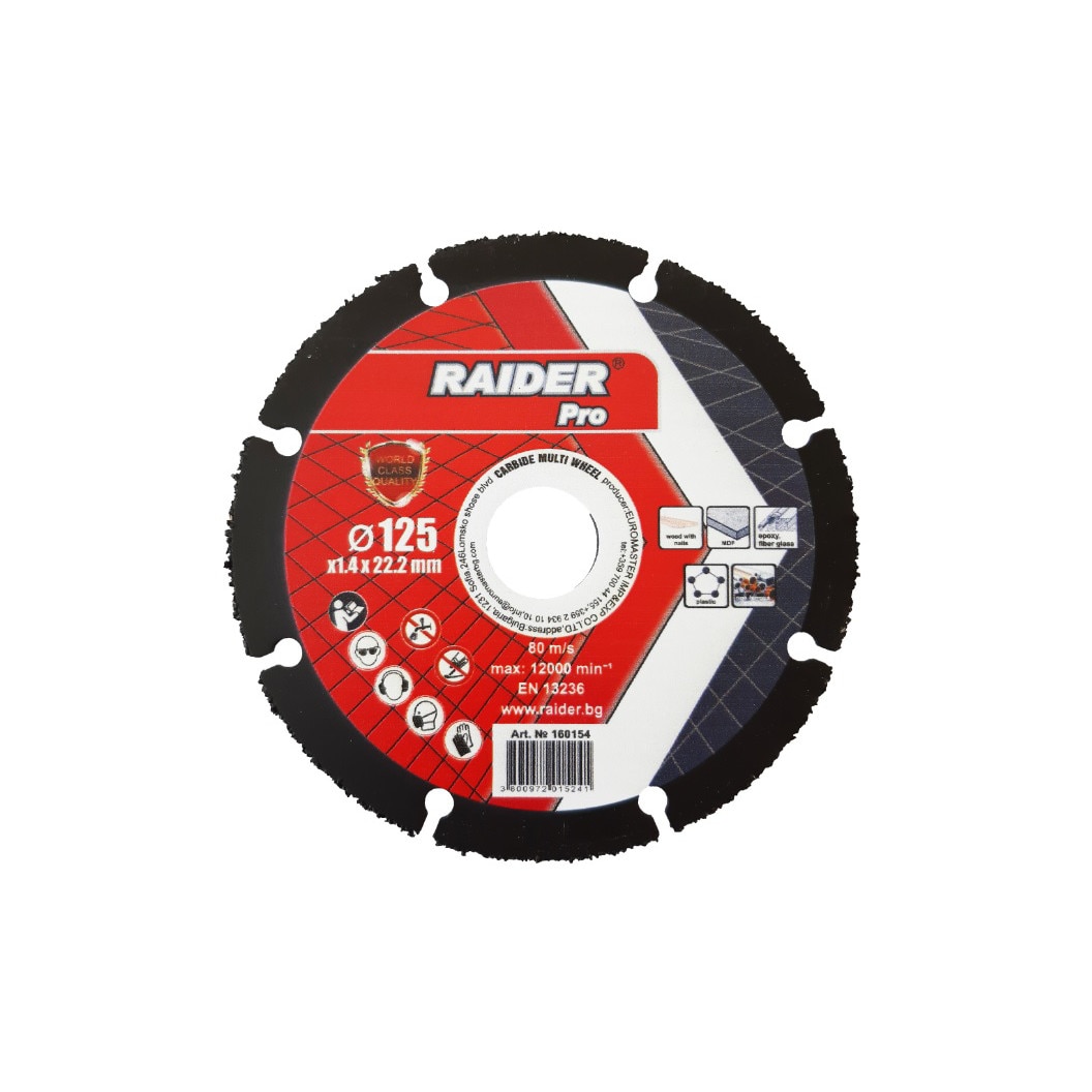 Disc taiere multi-suprafata 125x22.2 mm, Raider, 160154 - eMAG.ro