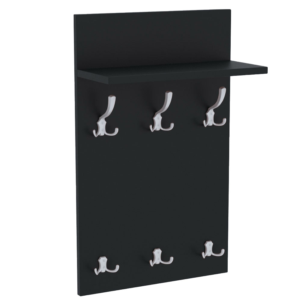 Cuier Medi Black, MDF, Negru/Gri, 80x50 cm - eMAG.ro