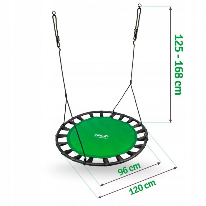 Leagan tip cuib pentru copii, 120 cm, 150 kg, neo-sport 1031, verde ...