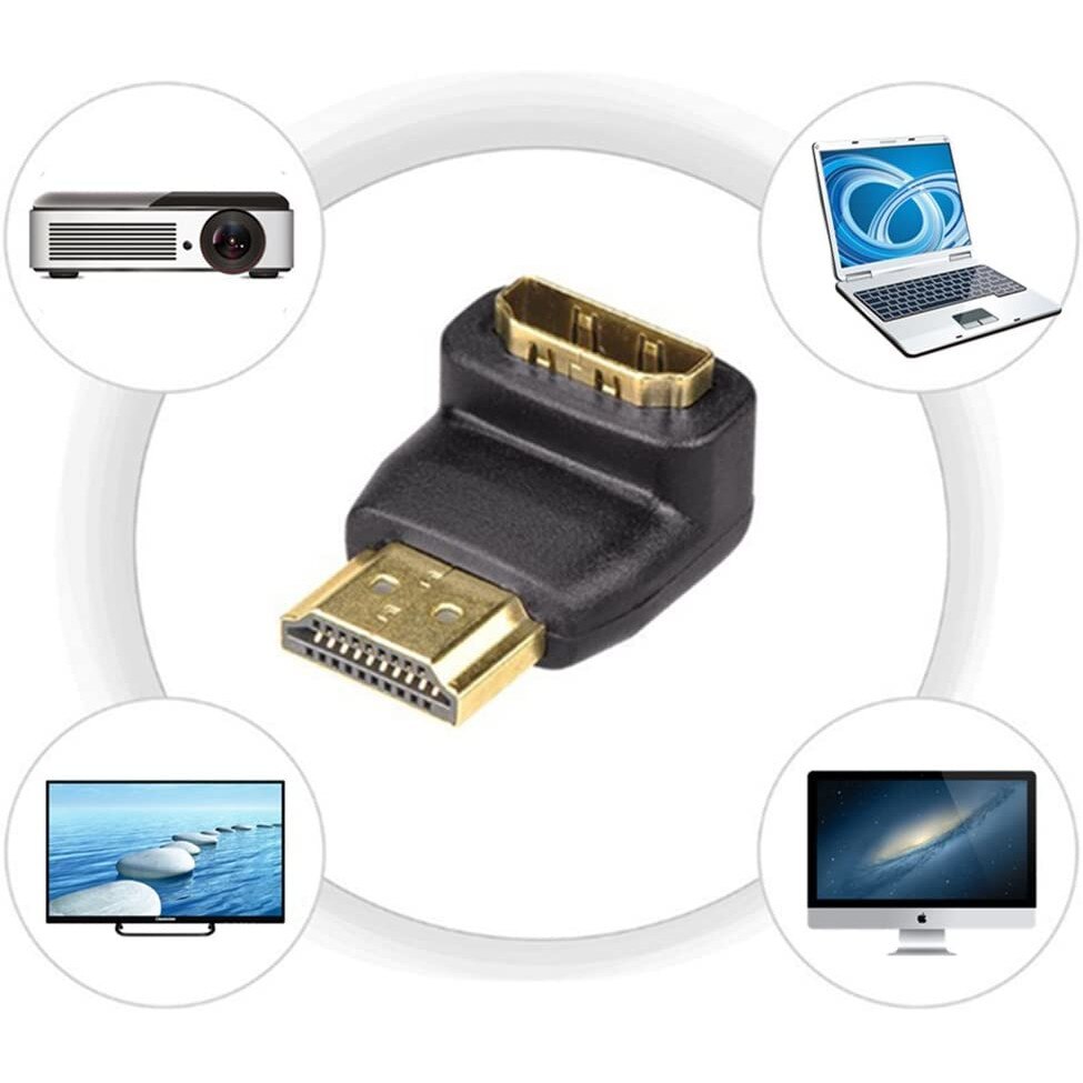Set 4 adaptoare HDMI la HDMI FAC, Placat cu aur, Negru - eMAG.ro