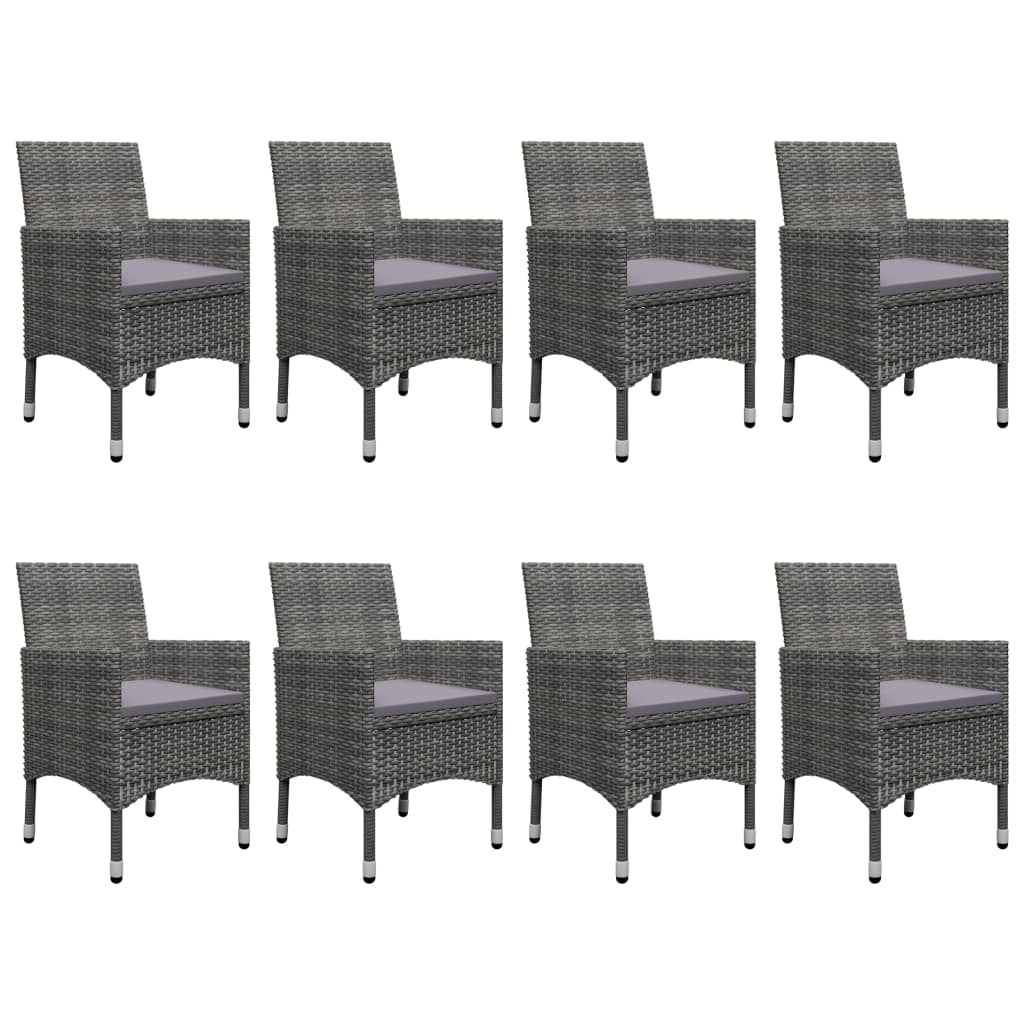 Set mobilier de gradina din 9 piese cu perne si masa cu blat de sticla ...