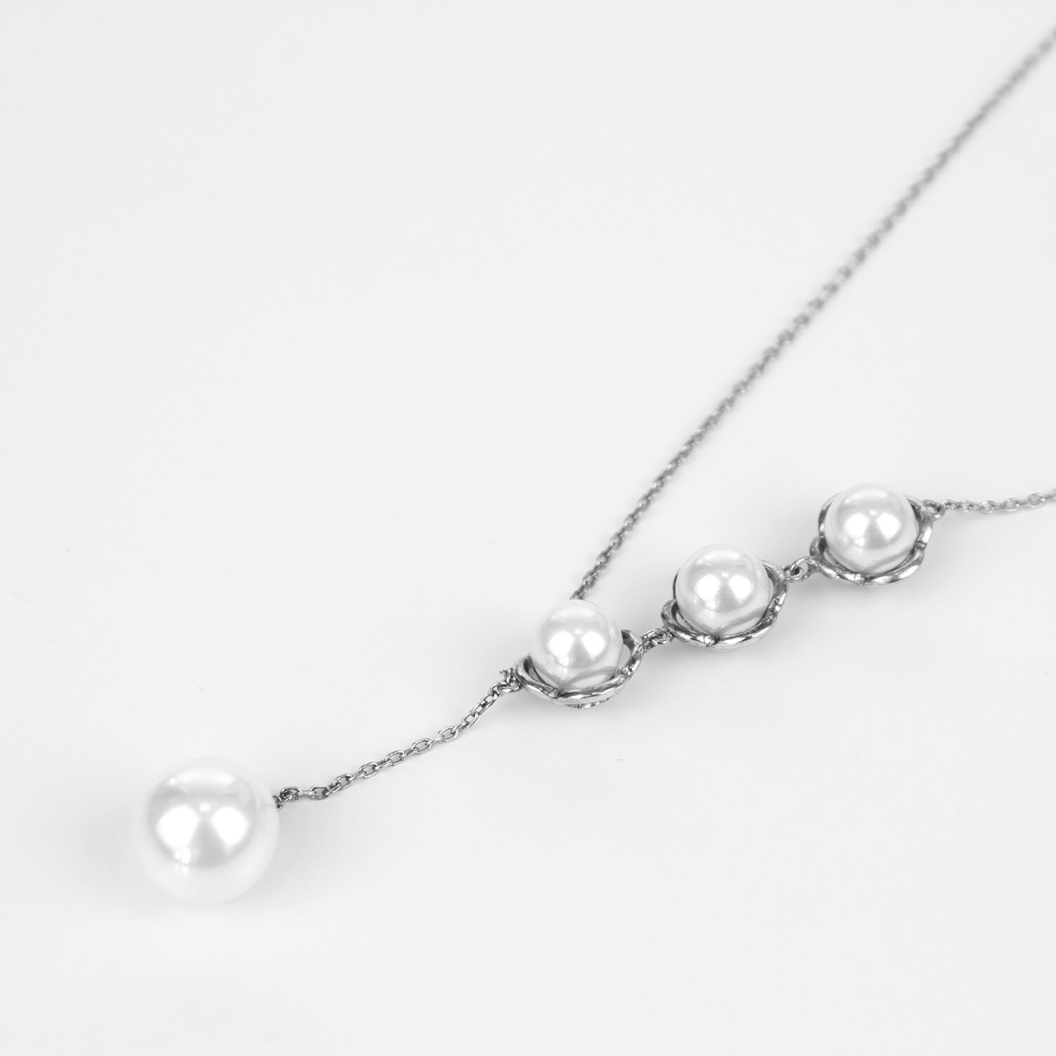 Colier argint 925 cu perle, CLA-140, Argintiu - eMAG.ro