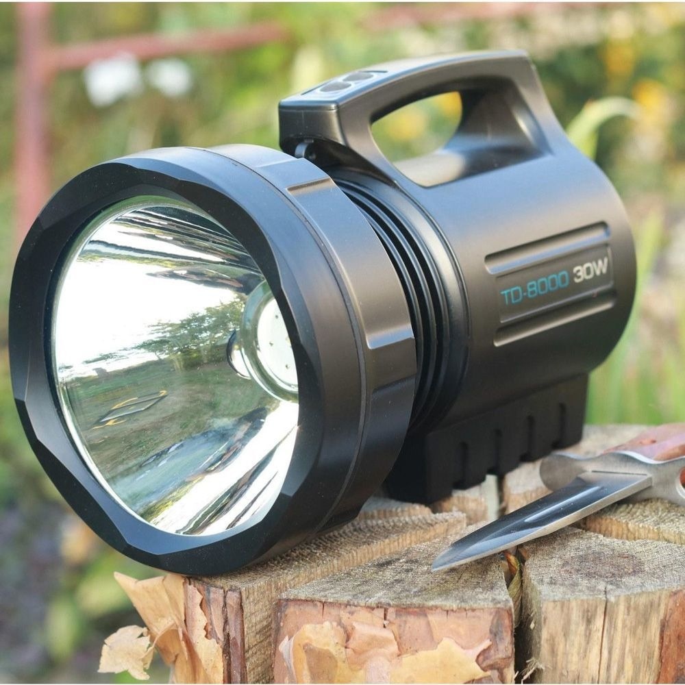 Акумулаторен професионален фенер, TD-8000, мощност 30 W, Led CREE P70 ...