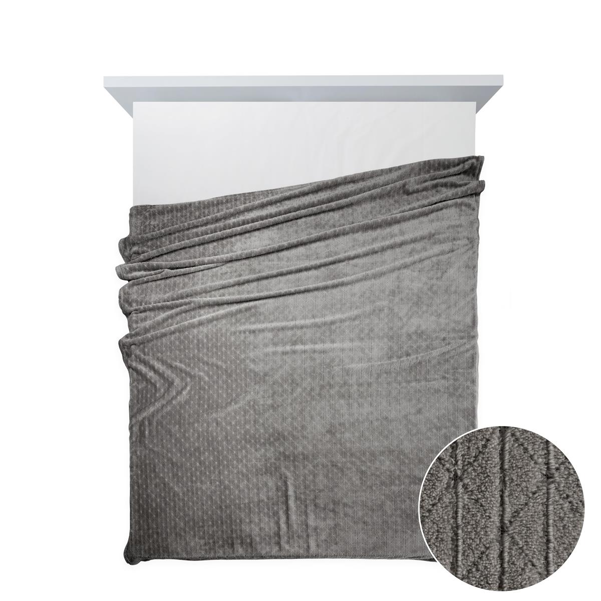 Cuvertura de Pat, Patura pled, Eurofirany, 150x200, CINDY-4, Grafit ...