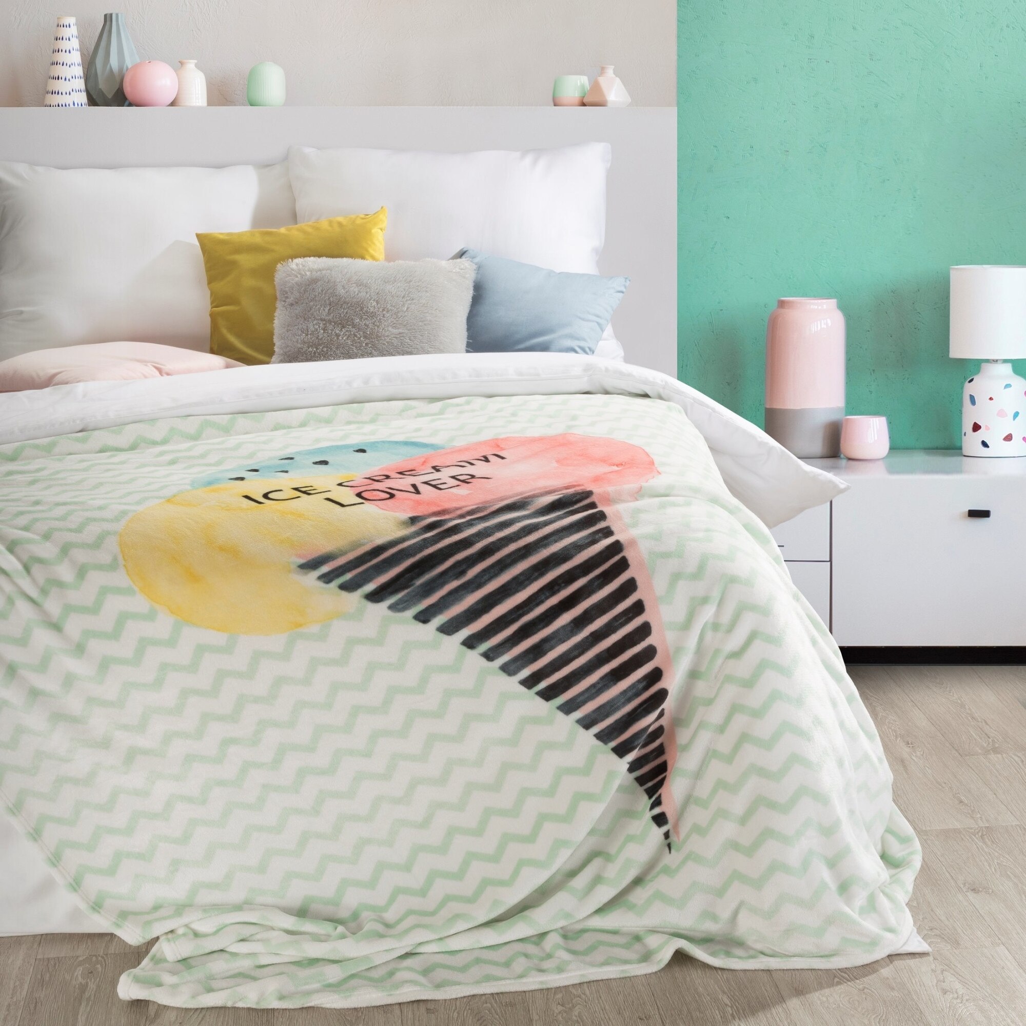 Cuvertura de Pat, Patura pled, Eurofirany, 150x200, ICE, Multicolor ...