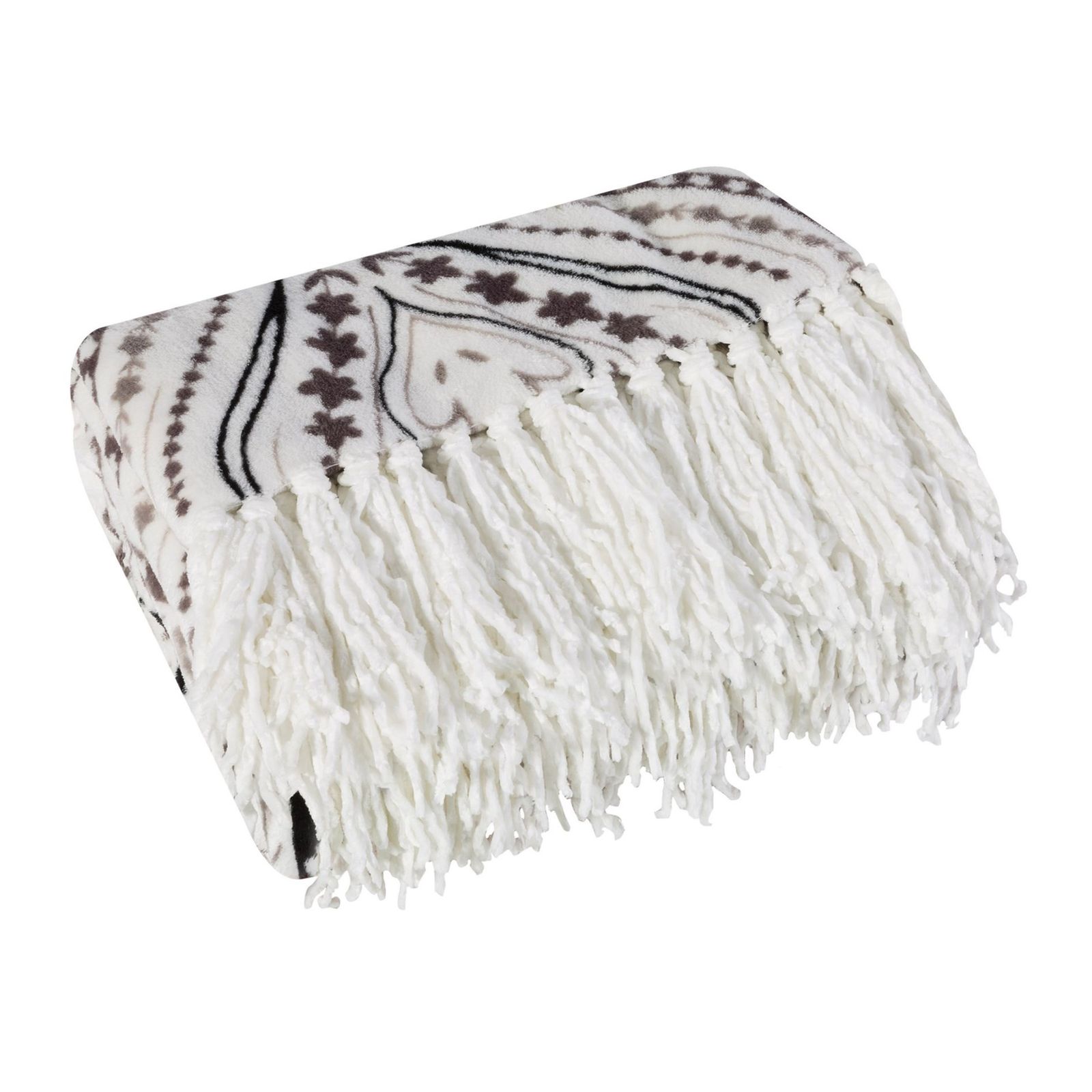 Cuvertura de Pat, Patura pled, Eurofirany, 150X200, LEA, Crem/ Otel ...