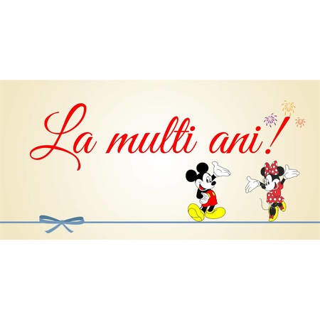 Banner "La multi ani" modele cu desene, 60 x 120 cm - eMAG.ro