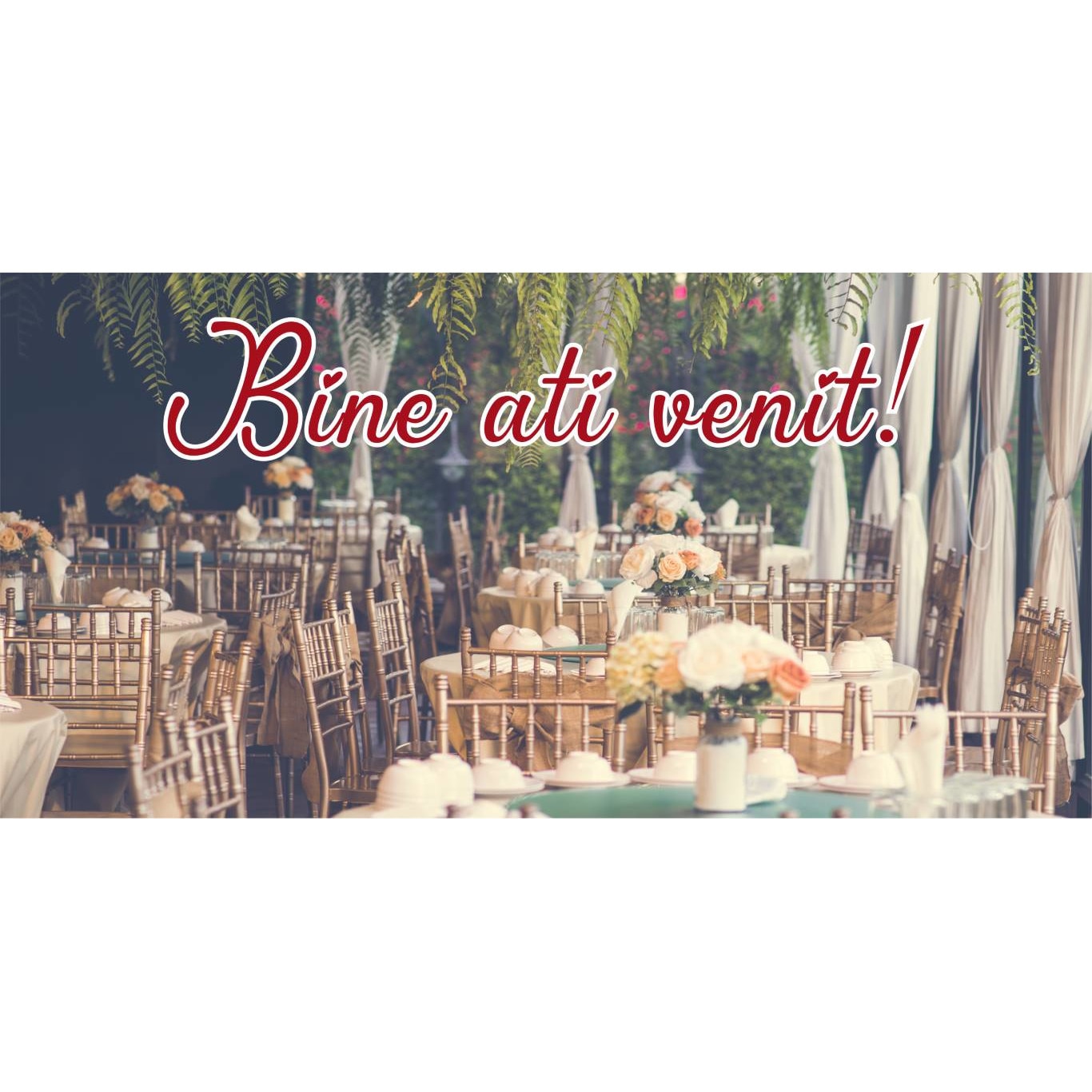 "Welcome" banner piros írással, 60 x 120 cm - eMAG.hu