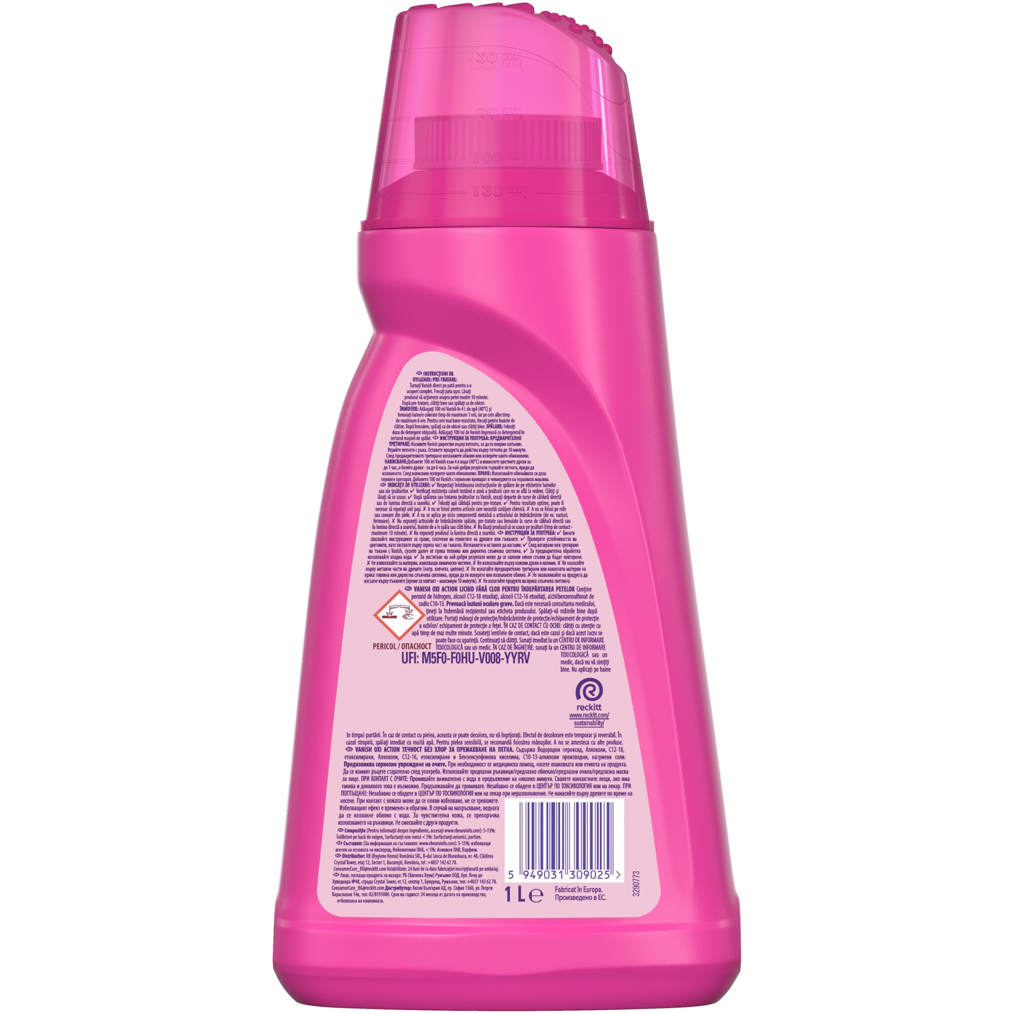 Solutie pentru indepartarea petelor pentru haine colorate Vanish Oxi ...