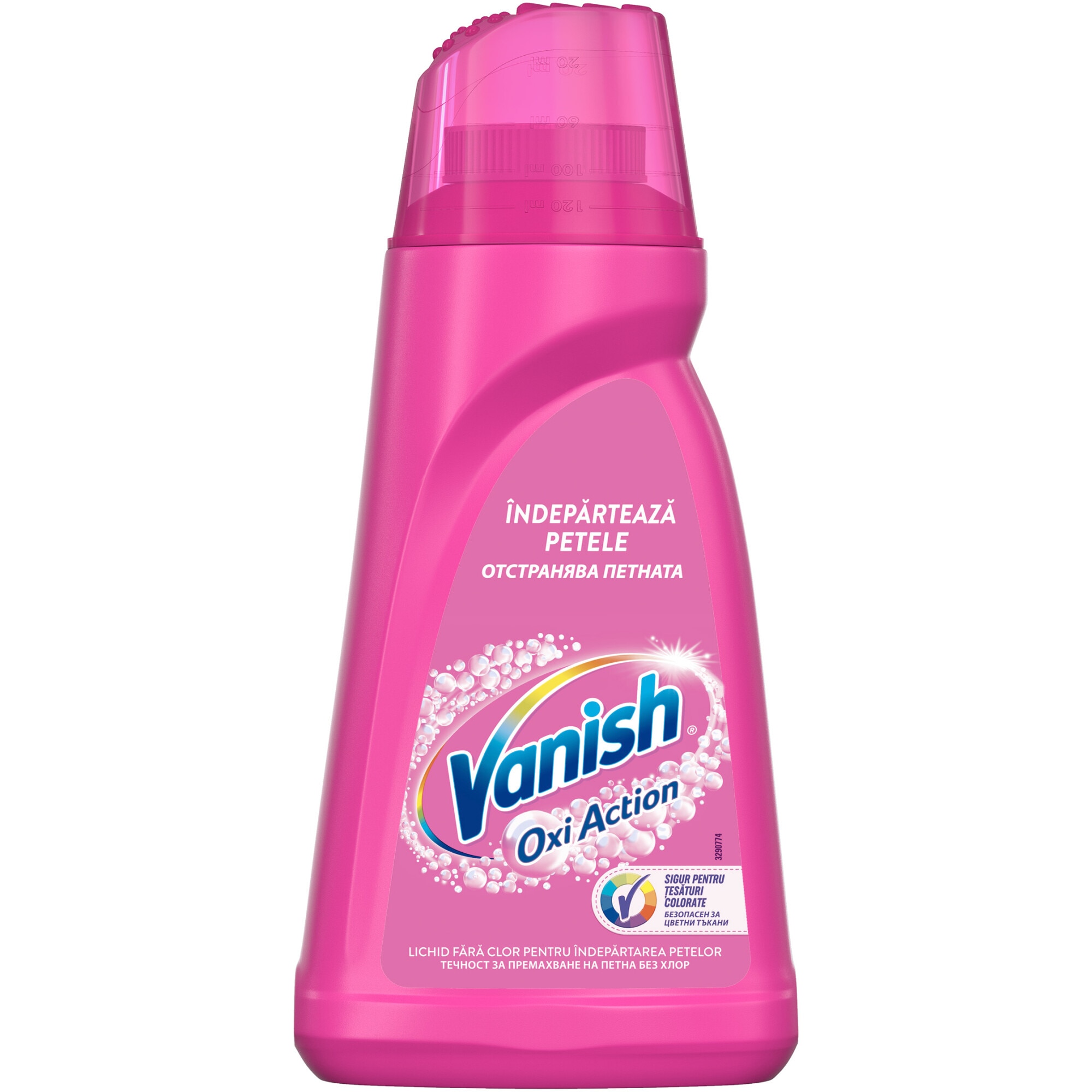 Solutie pentru indepartarea petelor pentru haine colorate Vanish Oxi ...