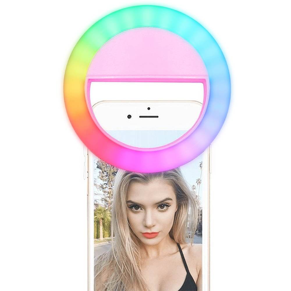 Szelfi gyűrűs fény, hordozható LED lámpa, telefon szelfi, RGB fény ...