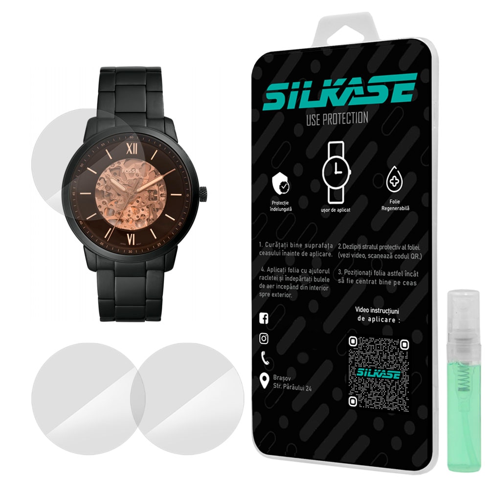 Комплект от 3 фолиа SILKASE за Fossil ME3183, силикон, възобновяеми ...