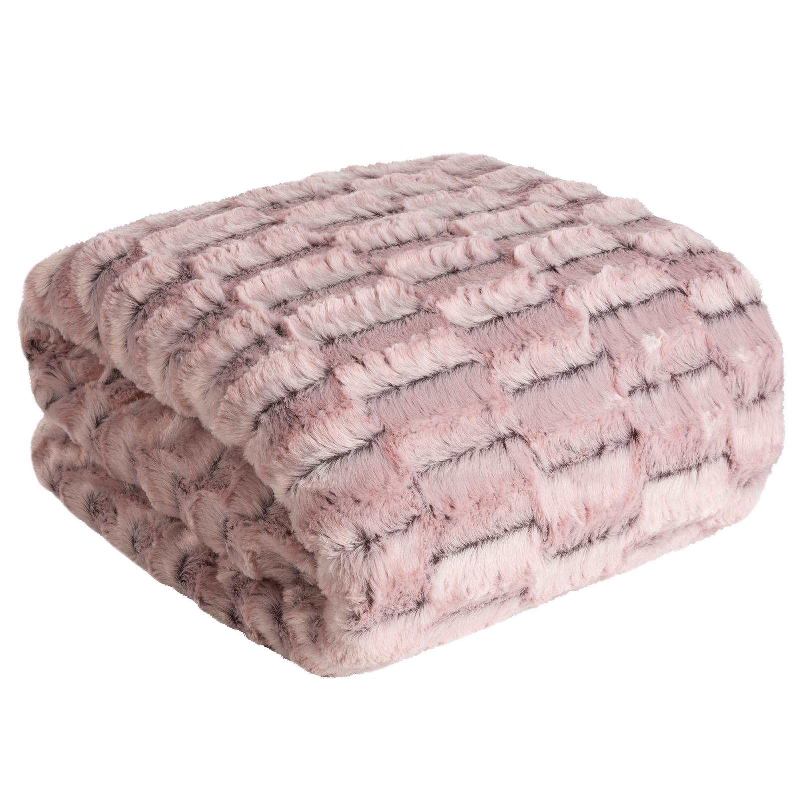 Cuvertura de Pat, Patura pled, Eurofirany, 70x160, BELINDA, Roz pudra ...