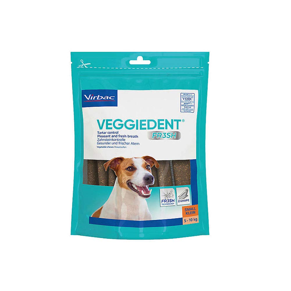 Recompense Veggiedent Fresh, Virbac, Caini 5-10 kg, 15 bucati - eMAG.ro