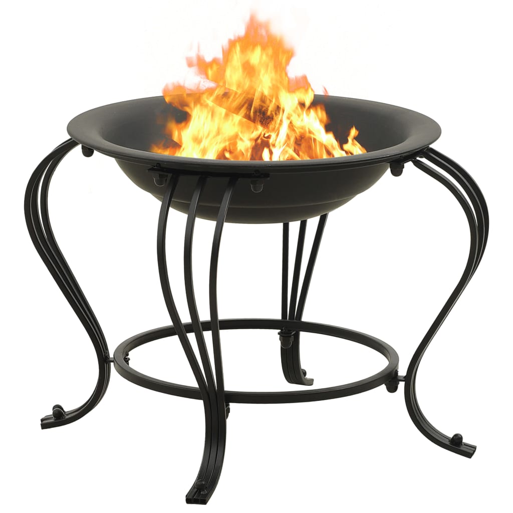 Vatra de foc model rustic cu vatrai, vidaXL, Otel, 49 x 49 x 44 cm ...