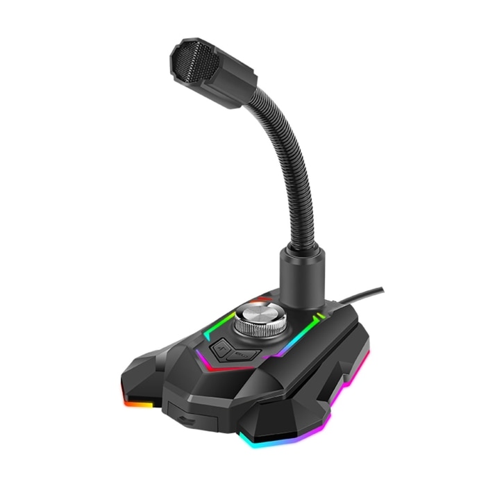 Microfon, Marvo, Pentru PC, Gaming, Negru, Iluminare de fundal RGB ...
