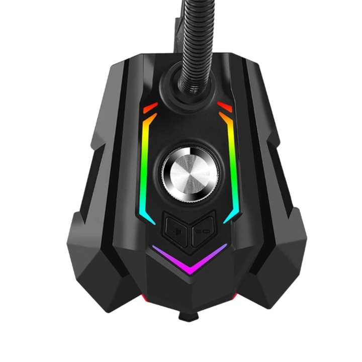Microfon, Marvo, Pentru PC, Gaming, Negru, Iluminare de fundal RGB ...