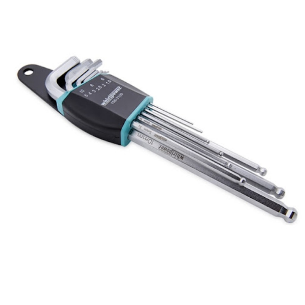 Set chei in forma de L cu bila WhirlPower, Extra Long, SW 2 - 10 mm, 9 ...