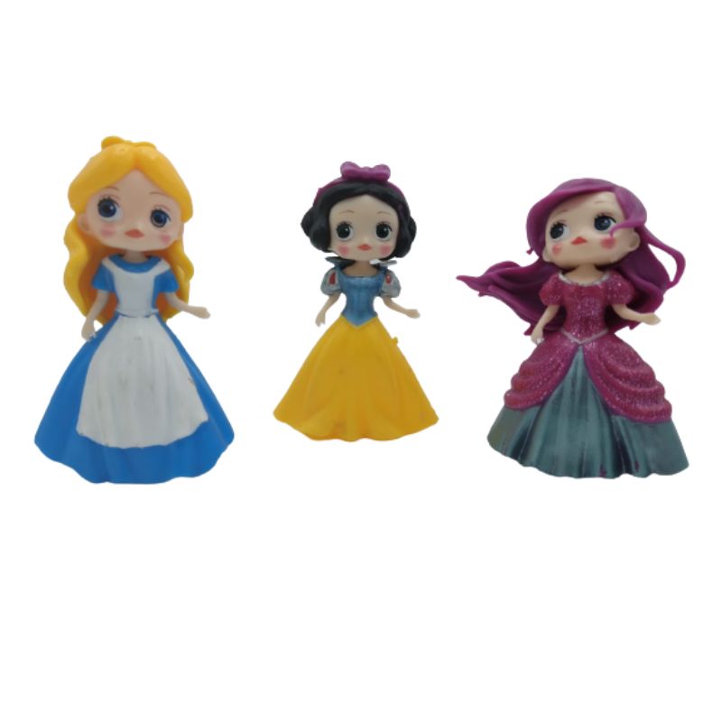 Set figurine, Alice, Ariel, Alba ca zapada si cei 7 pitici, multicolor ...