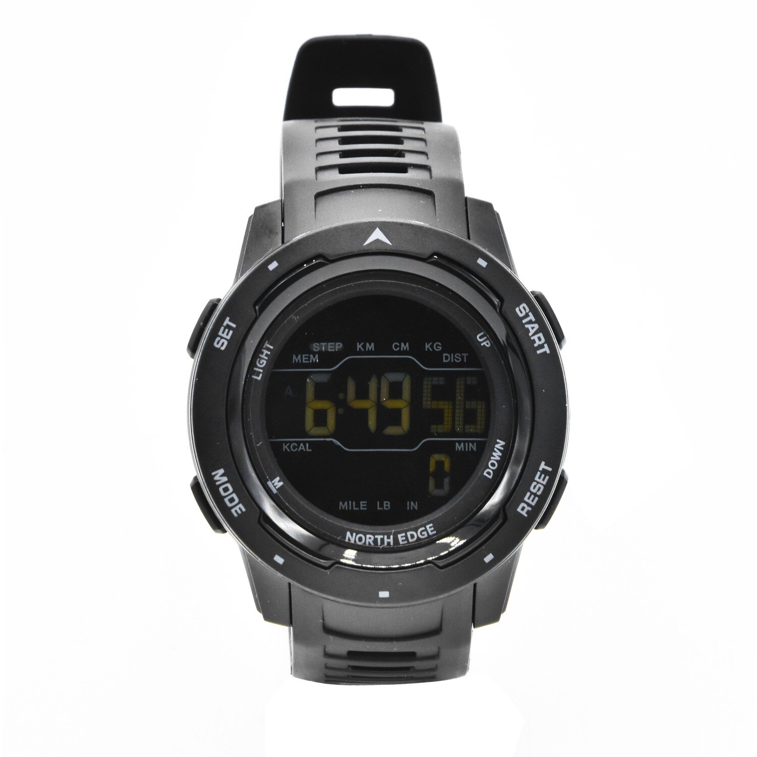 Ceas digital pentru barbati, Negru, cu alarma, pedometru dublu ...