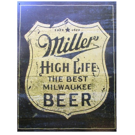 Placa metalica - Bere miller, 41x32cm, Negru/Bej - eMAG.ro