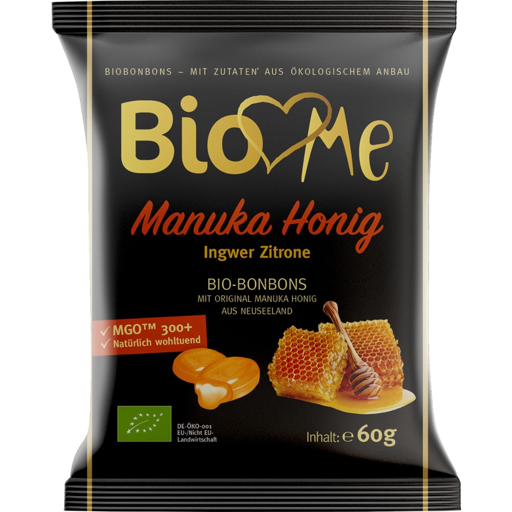 Bomboane cu miere de Manuka si ghimbir, BIO Loves Me, bio, 60g - eMAG.ro