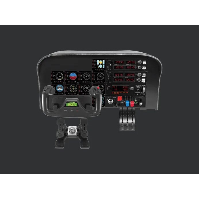 Joystick Logitech G Saitek Pro Flight 945-000012, 13 butoane, cu fir ...