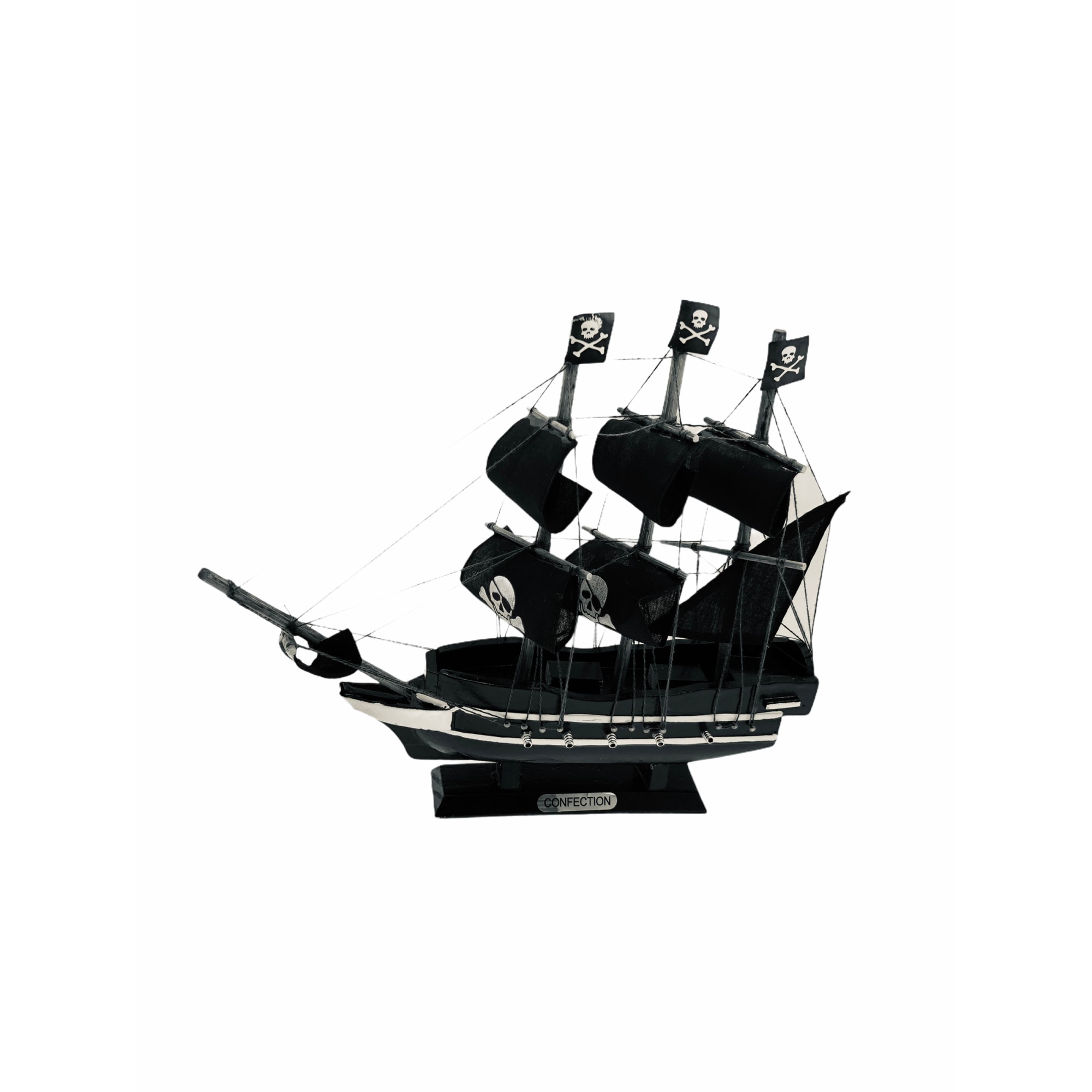 Corabie decorativa pirati, Atelier, Lemn, Negru, 28x24cm - eMAG.ro