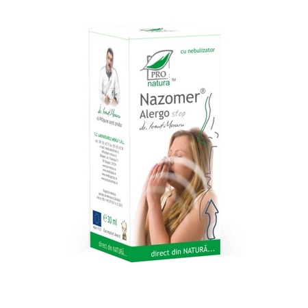 Spray nazal Nazomer Alergo Stop, 30 ml, Pro Natura - eMAG.ro