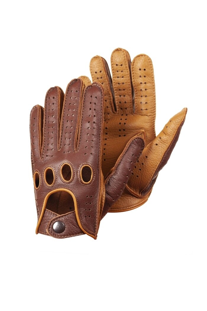 Manusi pentru condus, Piele De Cerb, Cognac Tan, Marimea 7.5 - eMAG.ro