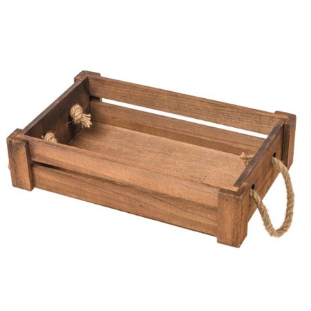 Lada decorativa cu manere din franghie, Maro, 32 x 20 x 8 cm - eMAG.ro