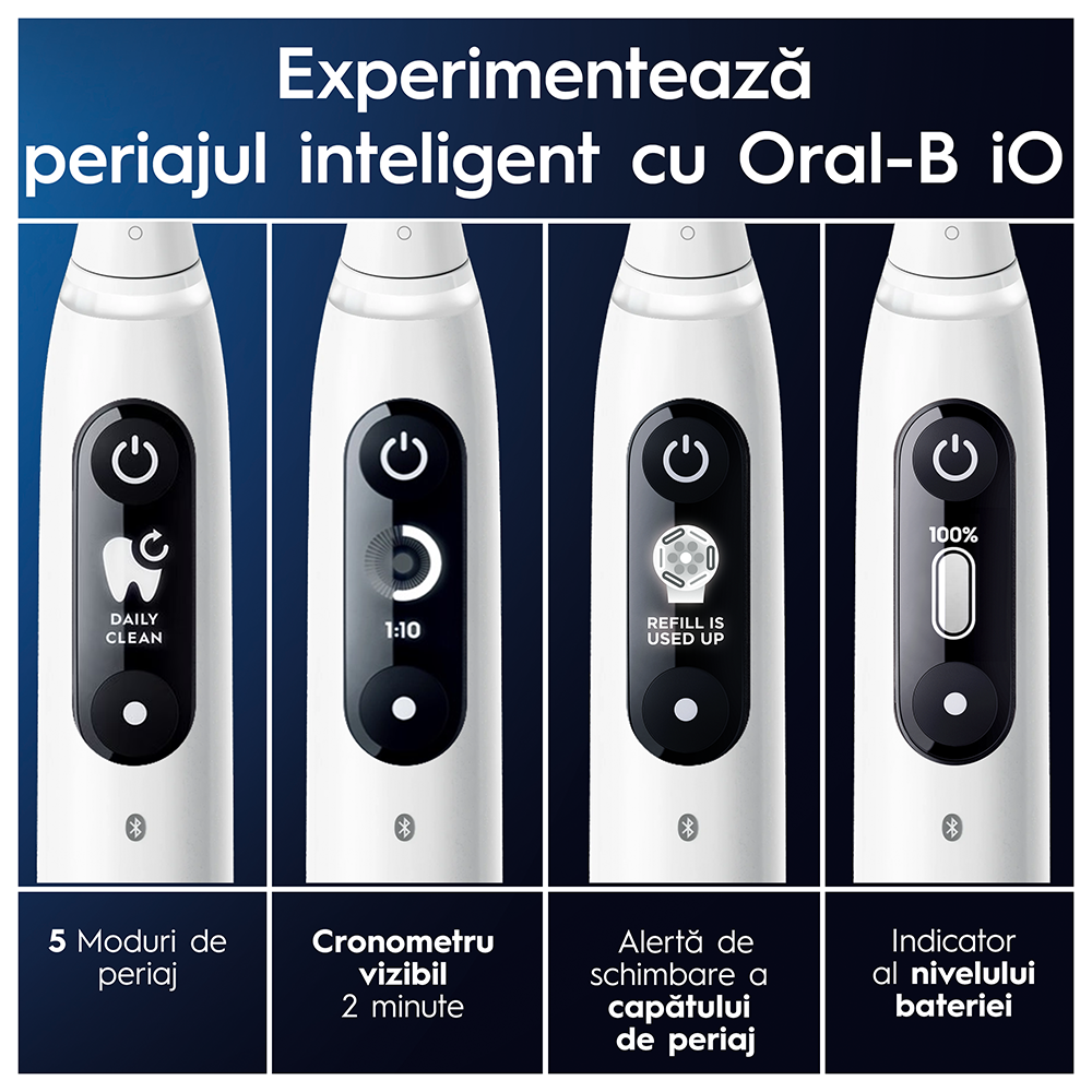 Set 2 x Periuta de dinti electrica Oral-B iO7 cu Tehnologie Magnetica si Micro-Vibratii ...