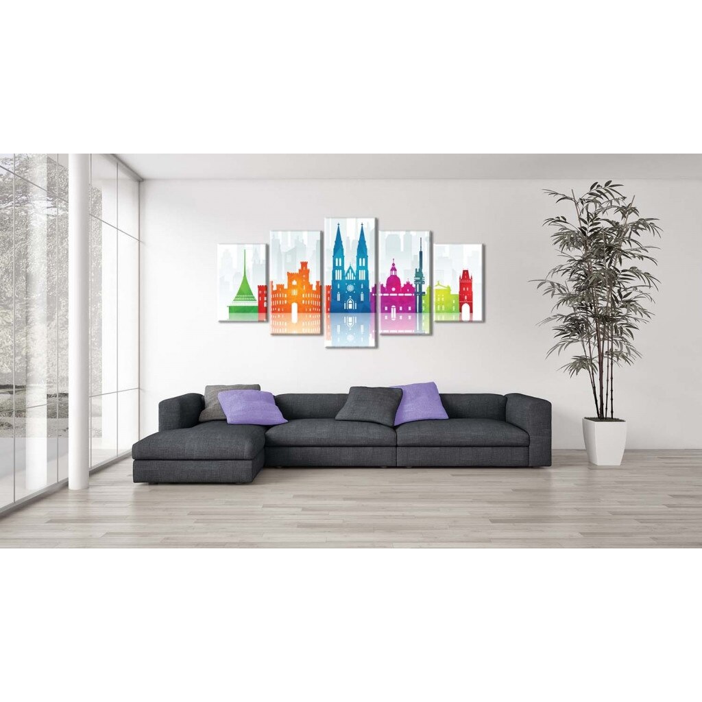 Set tablouri Dalenor, Arhitectura ceha, 100 x 50 cm - eMAG.ro