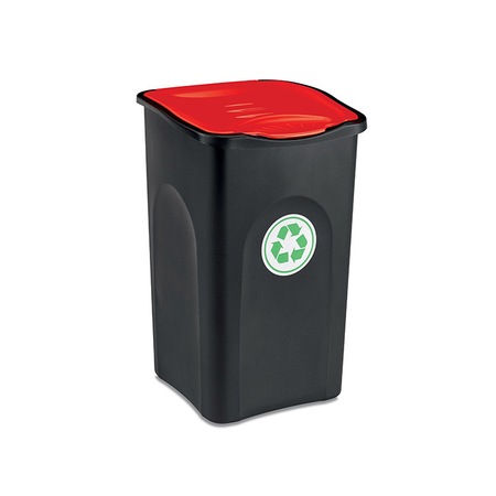 Cos gunoi colectare selectiva EcoGreen 50 litri H56cm Rosu - eMAG.ro
