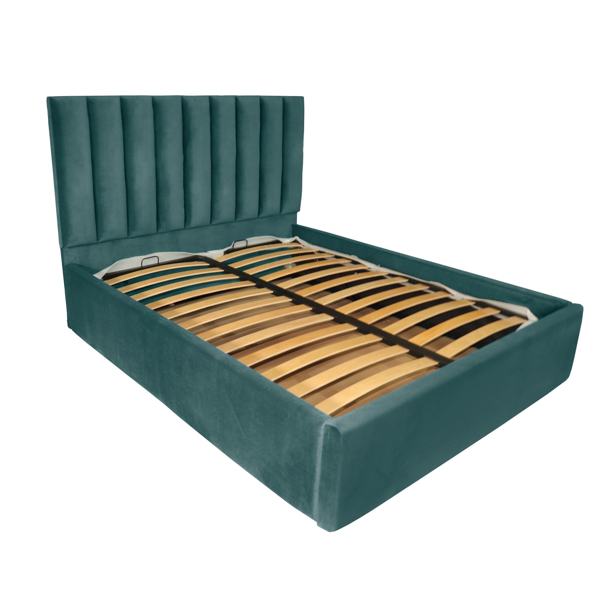 Pat dublu cu somiera, Beds Place, Hampton, Premium, Verde 75, 140x200 ...