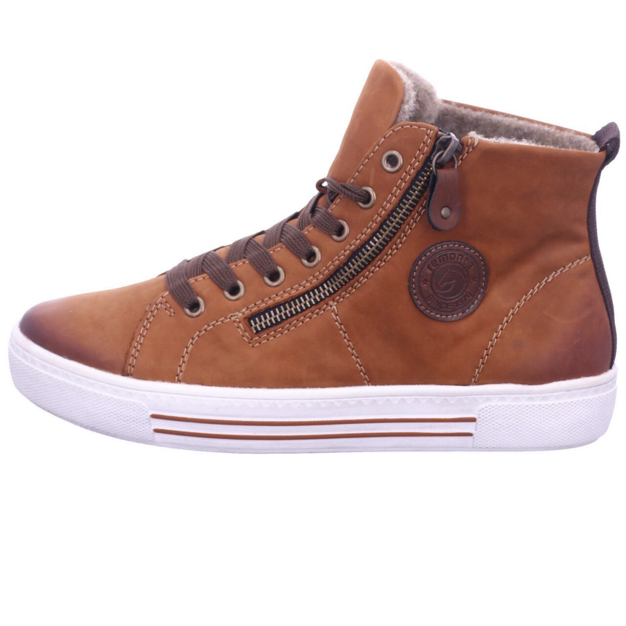 Pantofi sport inalti Remonte D0972-22, Piele naturala, Maro, 36 - eMAG.ro