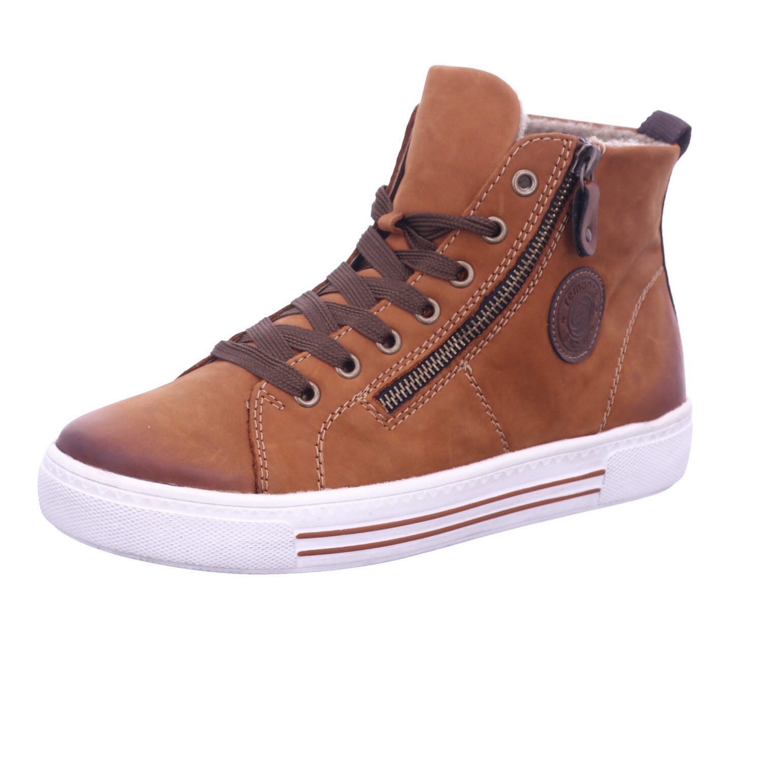 Pantofi sport inalti Remonte D0972-22, Piele naturala, Maro, 36 - eMAG.ro