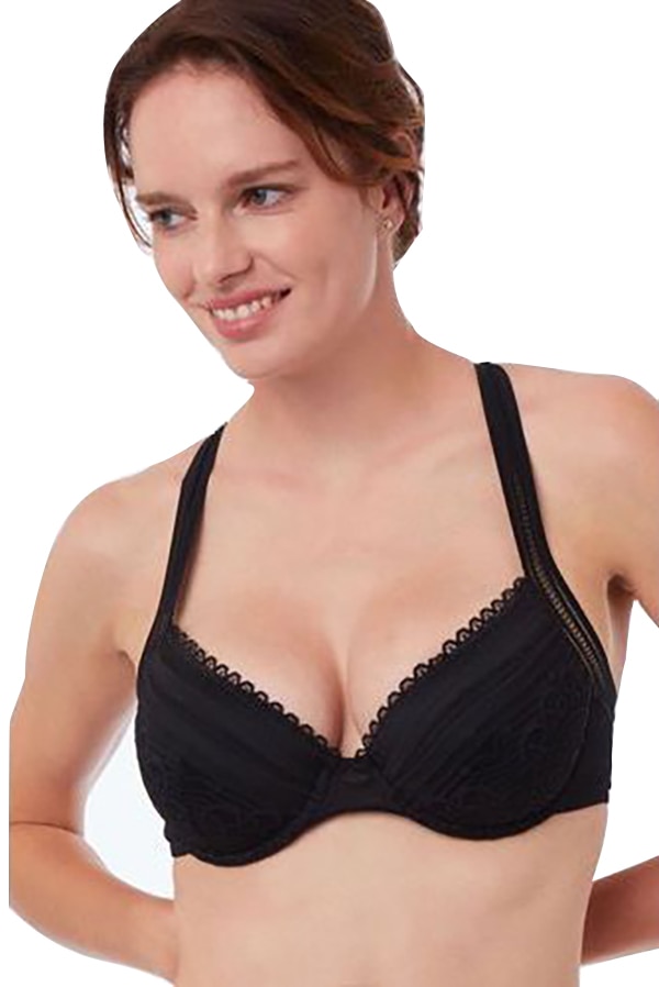 Sutien pentru femei Etam Stracciatella N4, Poliamida, Negru, 75C - eMAG.ro