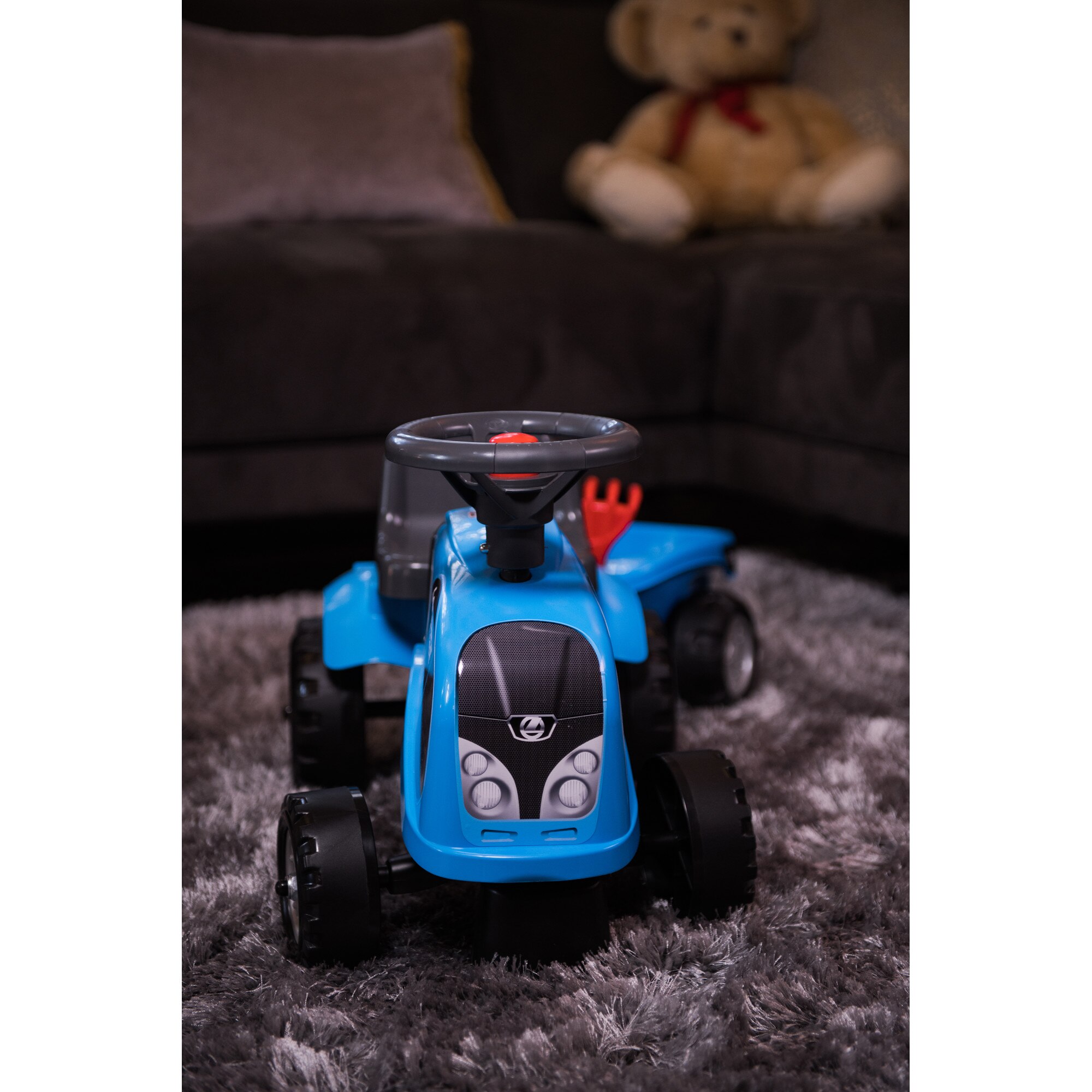 Pedálos traktor gyerekeknek, Falk, lapáttal és lapátos utánfutóval, kék ...