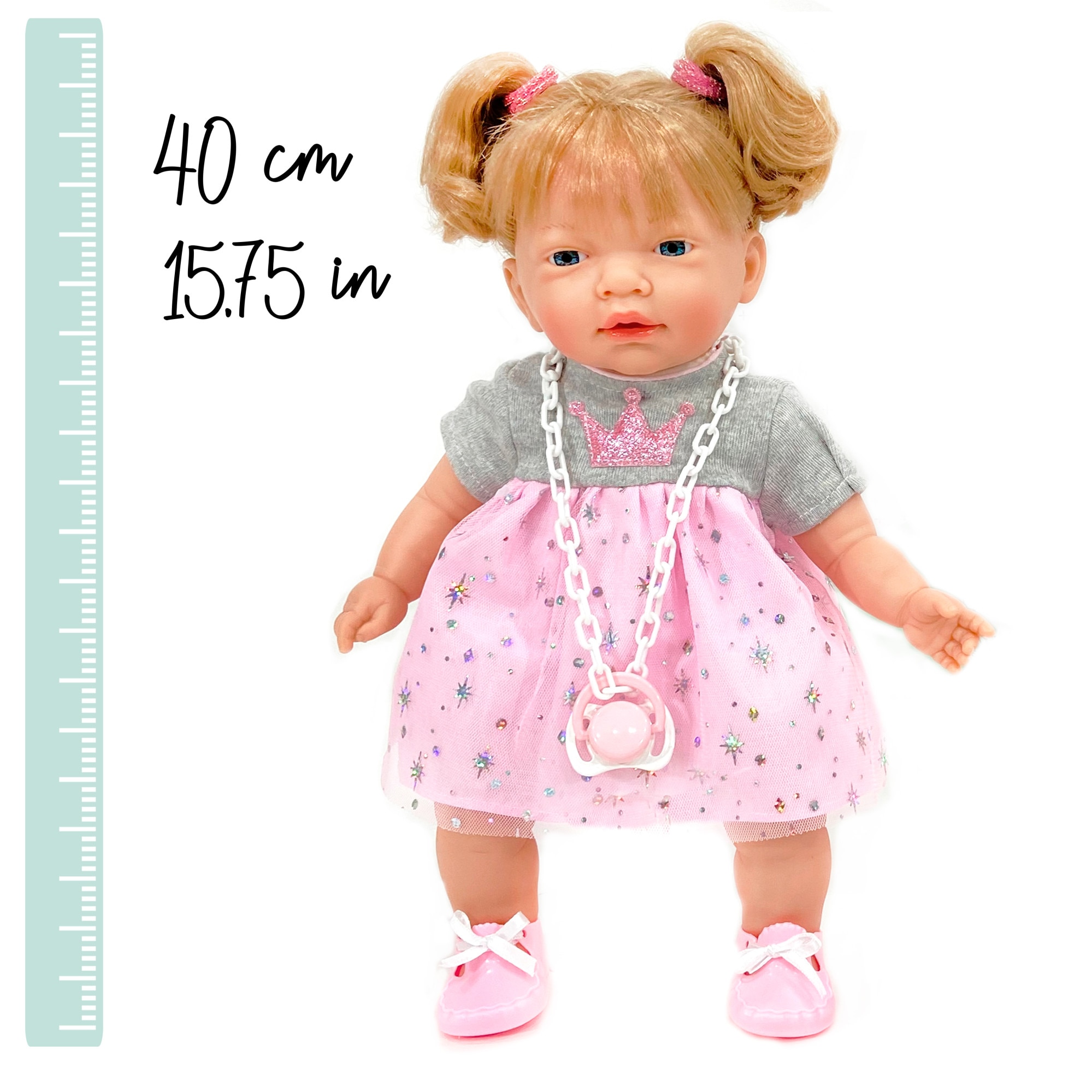 Papusa, NINES ARTESANALS D'ONIL, Roz, ELSA, 40 x 20 x 10 cm - eMAG.ro