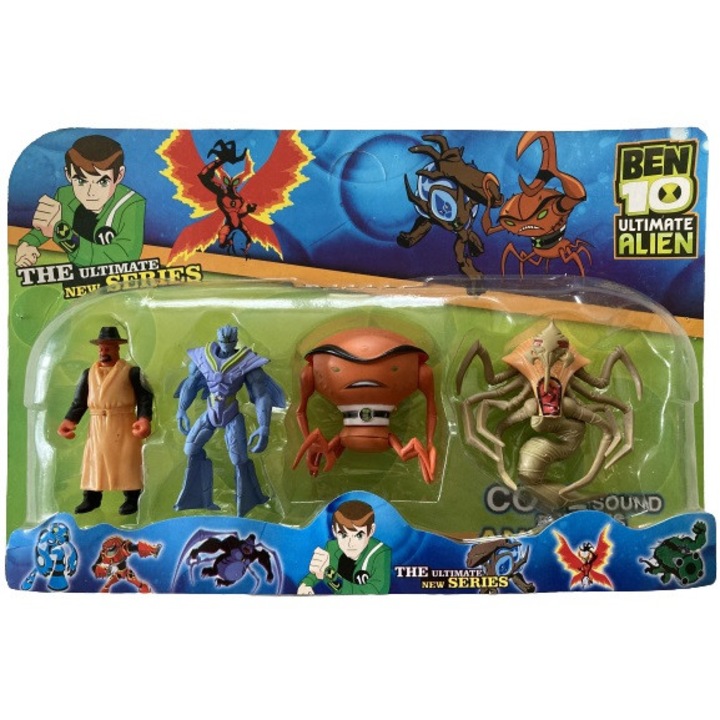 Set 4 figurine ,9 cm ,Extraterestrii lui Ben 10, multicolor - eMAG.ro