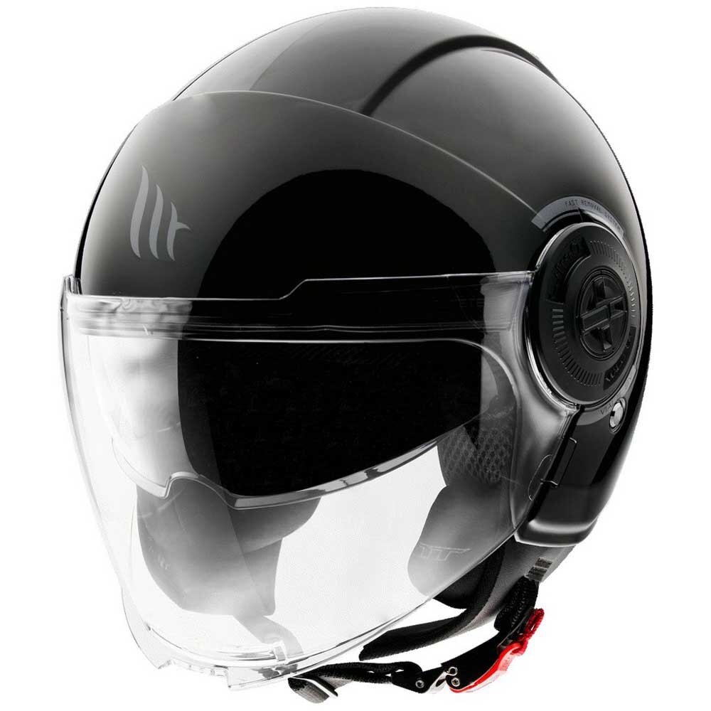 Casca pentru scuter MT VIALE SOLID GLOSS BLACK, M - eMAG.ro