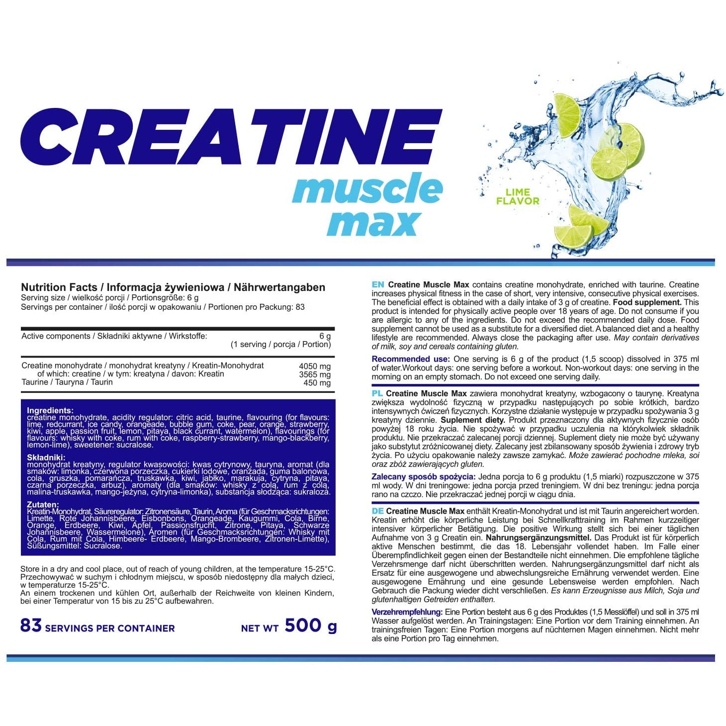 Creatina Monohidrata Muscle Max Portocale 500G All Nutrition - eMAG.ro