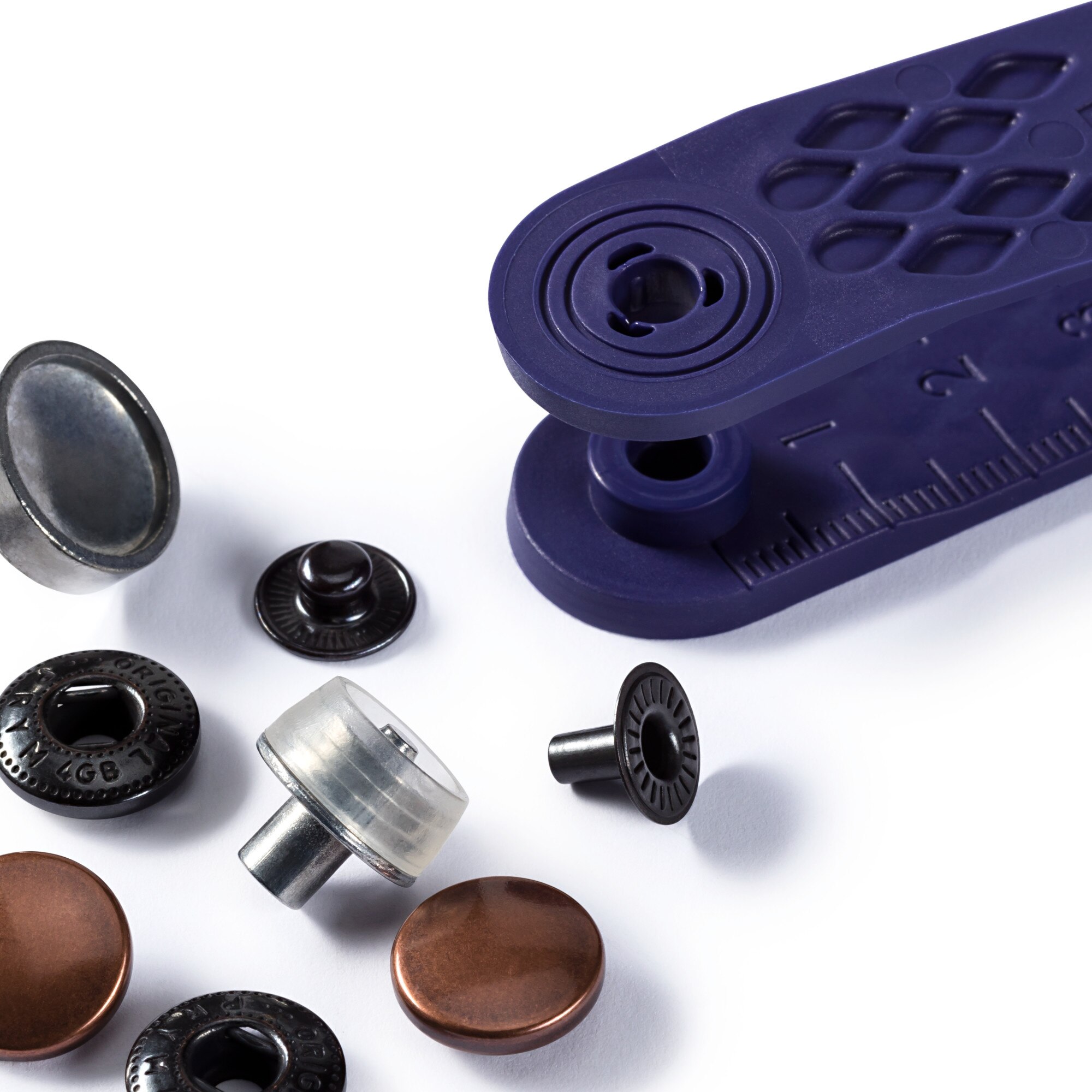 Set capse metalice, anorak pentru textile, de 12 mm, culoare cupru ...