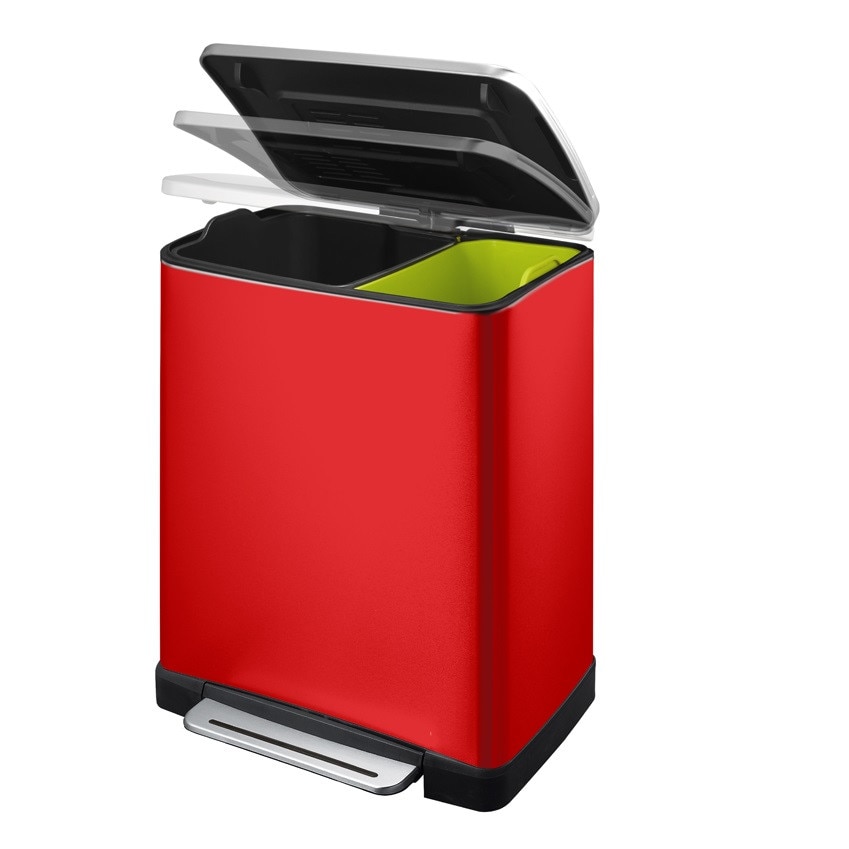 Cos de gunoi EKO, E-Cube, cu pedala, 2 compartimente 28/18 L ...