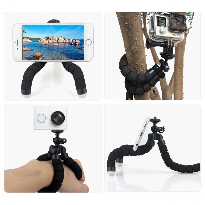 Mini trepied flexibil, Zola®, cu prindere pentru telefon, ajustabil 360 ...