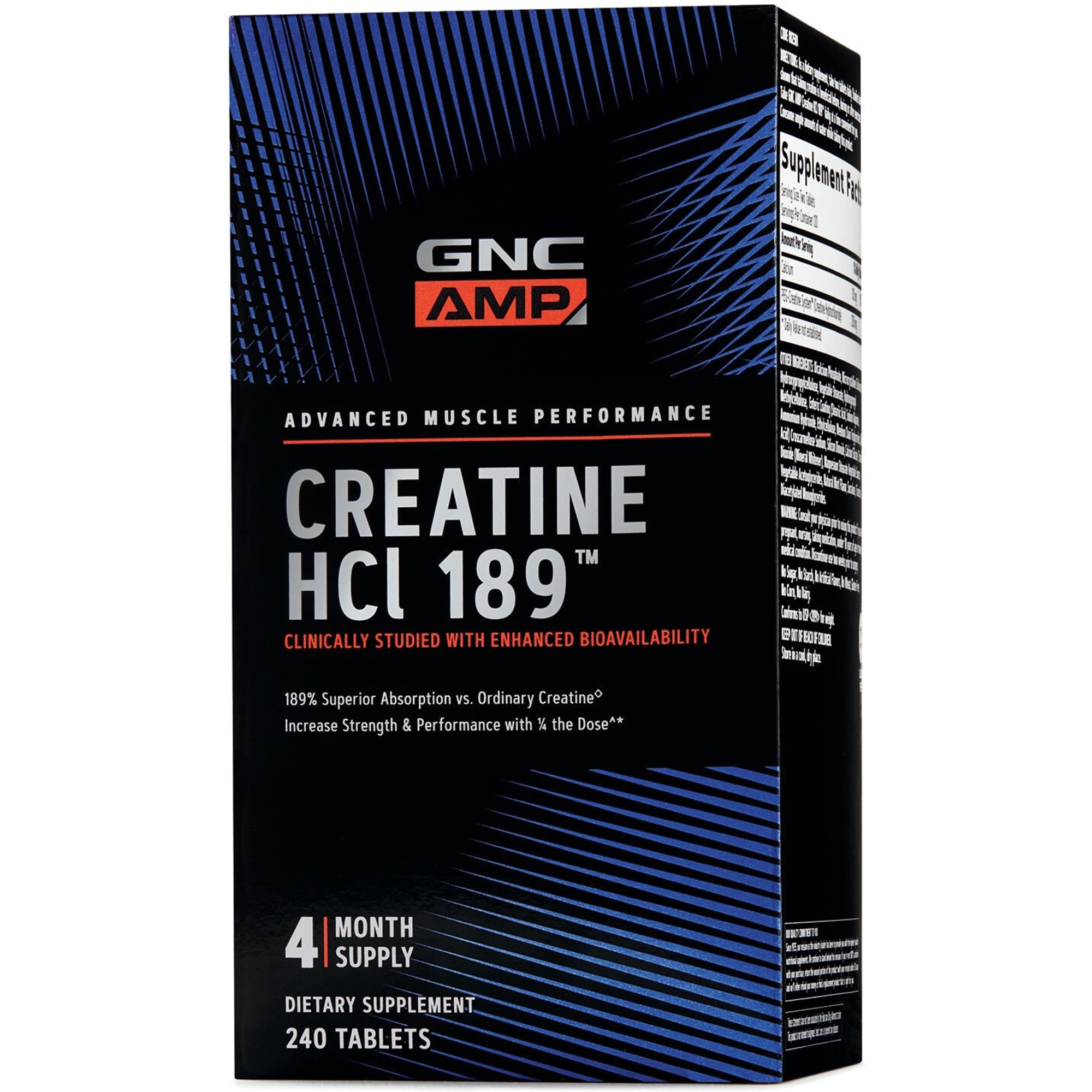 Creatina AMP GNC HCL 189™, 240 tb - eMAG.ro